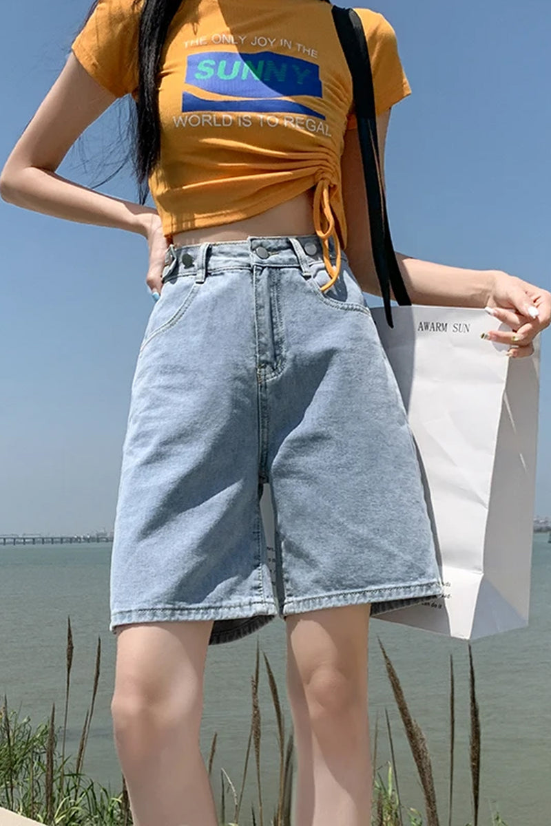 High Waist Cute Light Colors Denim Shorts Jeans – Nada Outfit Land