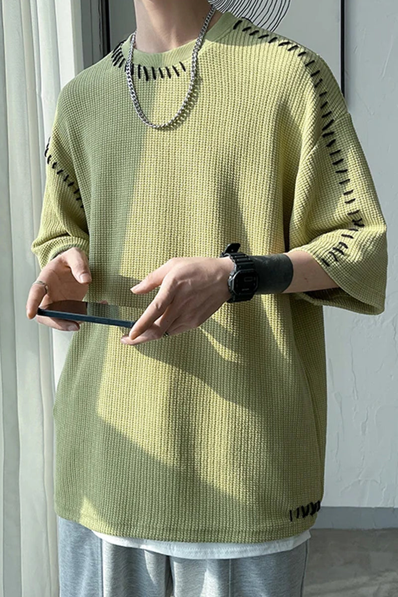 Loose Short Sleeve Suture Pattern Men Shirt – Nada Outfit Land