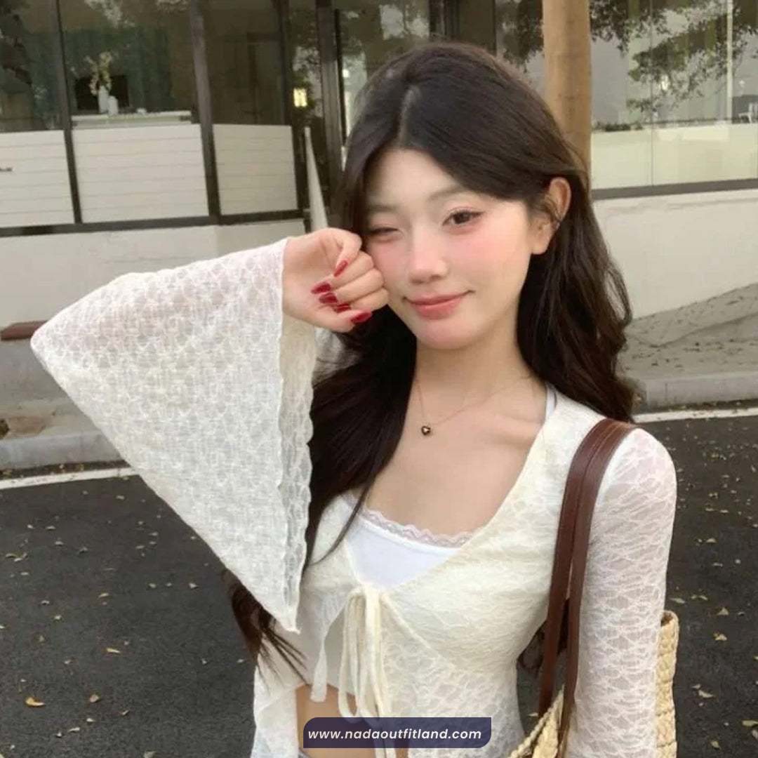 Long Sleeve Lace Transparent Summer Outfit – Nada Outfit Land