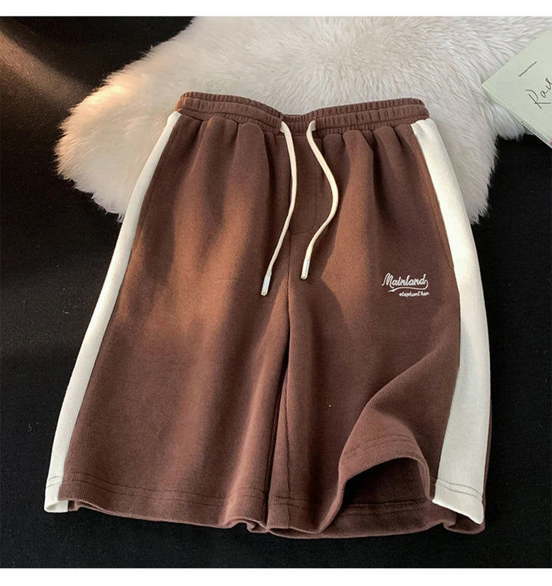 Letter Embroidered Side Striped Shorts Pants – Nada Outfit Land