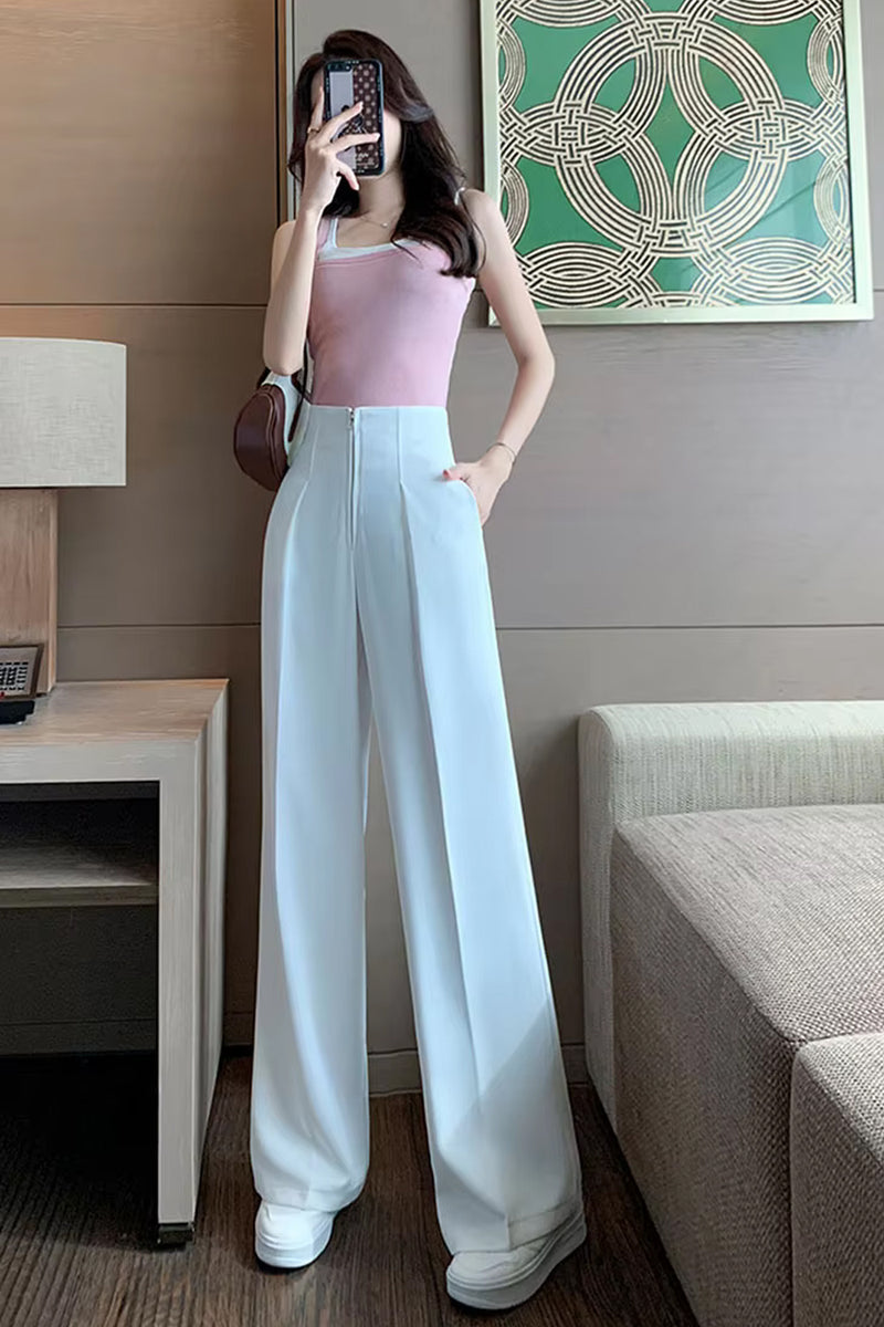 High Waist Zipper Loose Office Pants – Nada Outfit Land