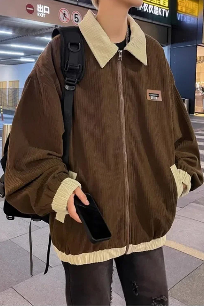 Vintage Lapel Collar Loose Men Jacket – Nada Outfit Land