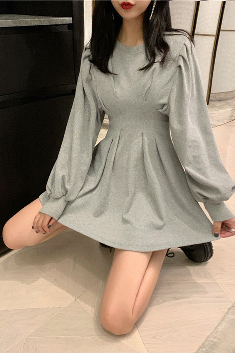 Long Sleeve Abdomen Casual Dress – Nada Outfit Land