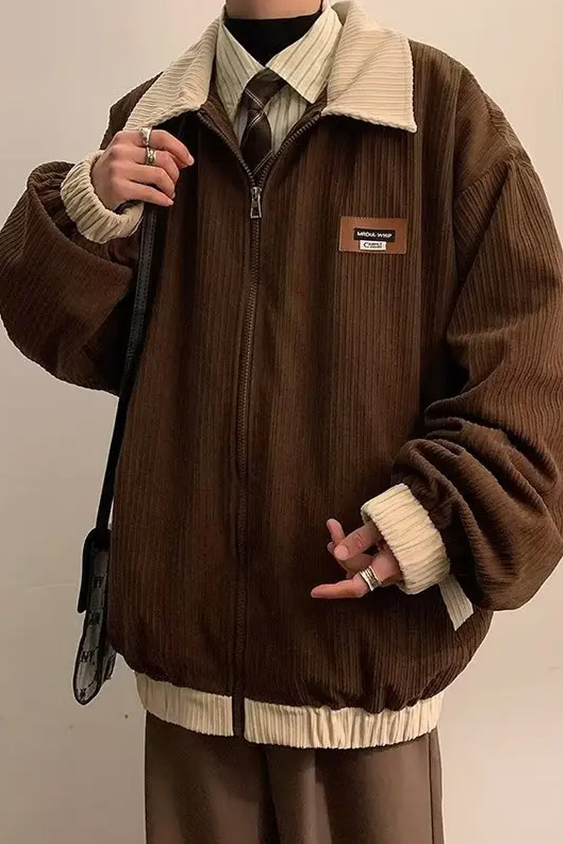 Vintage Lapel Collar Loose Men Jacket – Nada Outfit Land