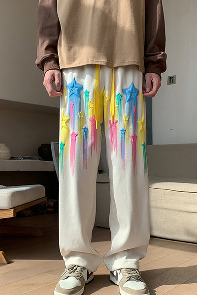 Loose Colorful Stars Pattern Hip Hop Sweatpants – Nada Outfit Land