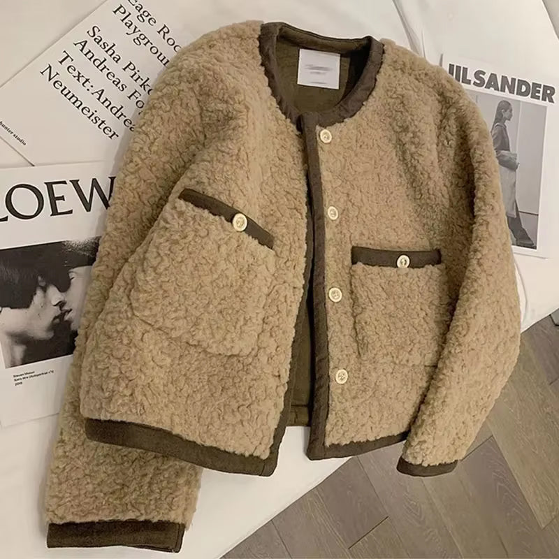 Vintage Lamb Faux Wool Elegant Jacket – Nada Outfit Land
