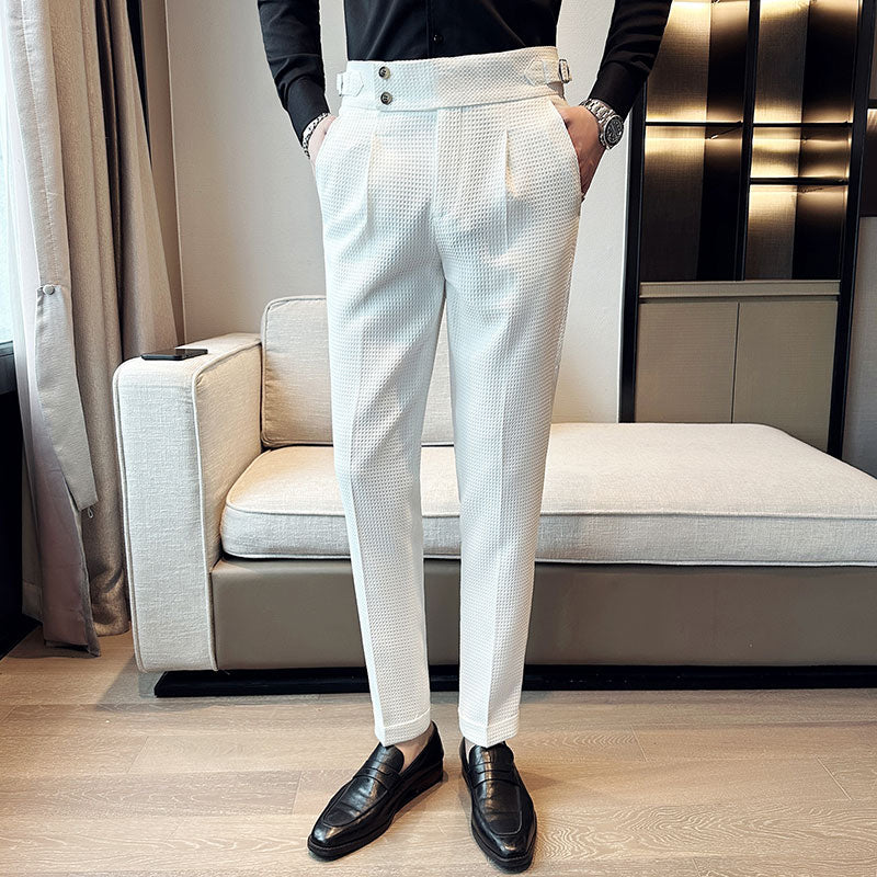 Elegant Belt Formal Men Long Pants – Nada Outfit Land