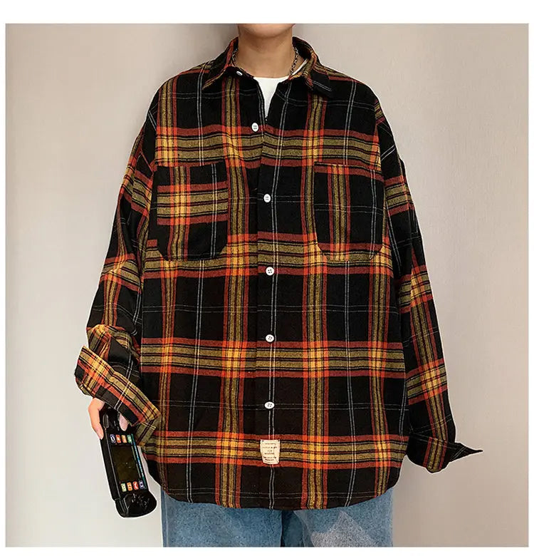 Long Sleeve Vintage Plaid Flannel Shirts – Nada Outfit Land