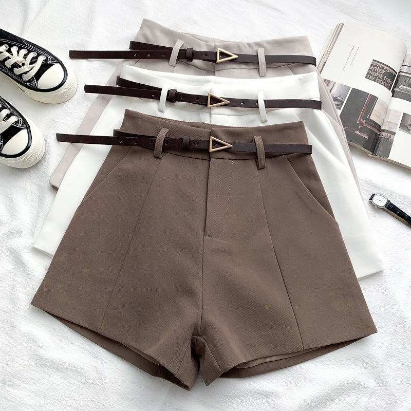 High Waist A-Line Belted Office Shorts Pants – Nada Outfit Land
