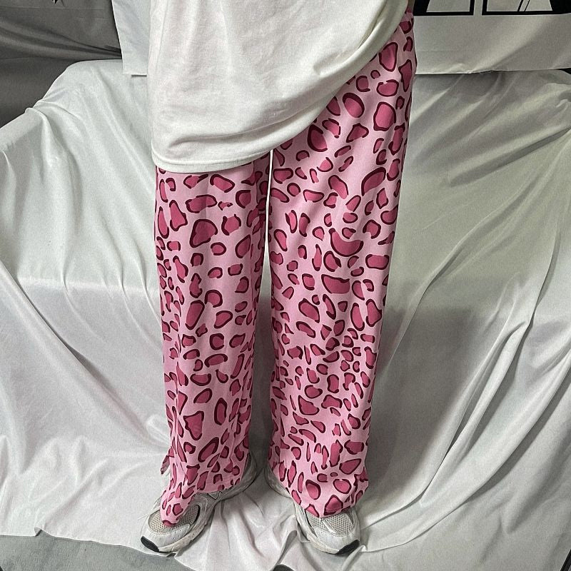 Pink Leopard Printed Wide Leg Loose Pants – Nada Outfit Land