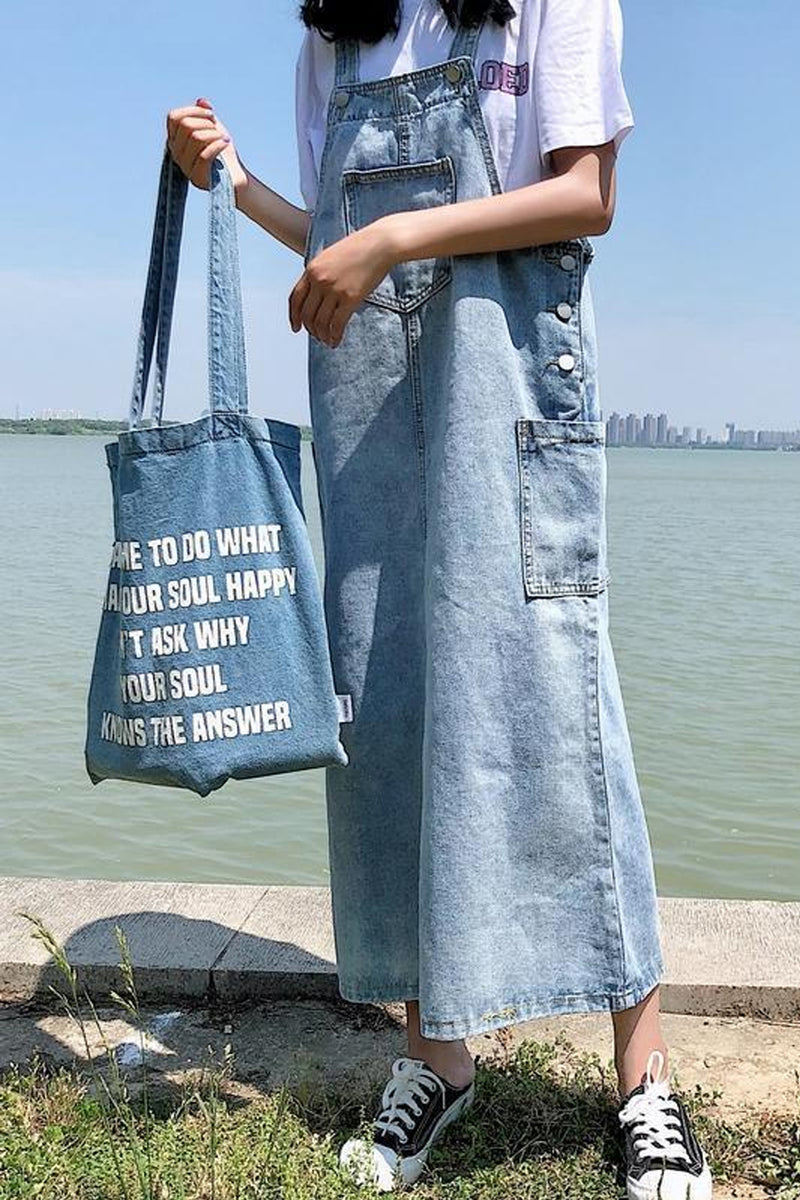 Long Sleeveless Loose Denim Outwear Dress – Nada Outfit Land