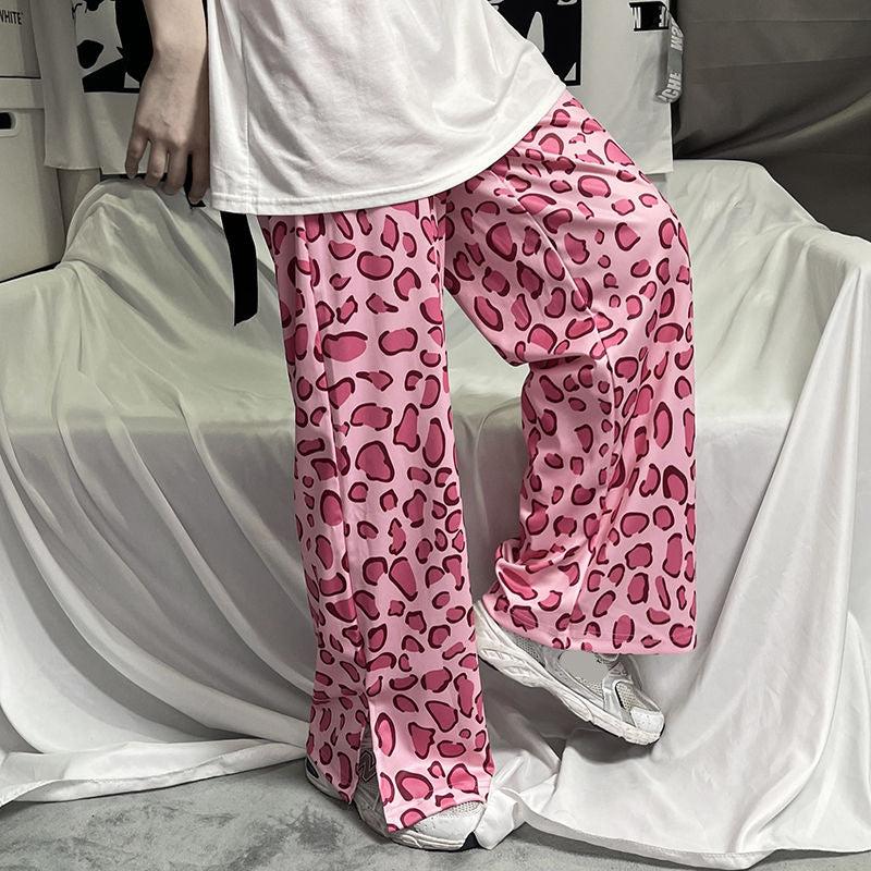 Pink Leopard Printed Wide Leg Loose Pants – Nada Outfit Land