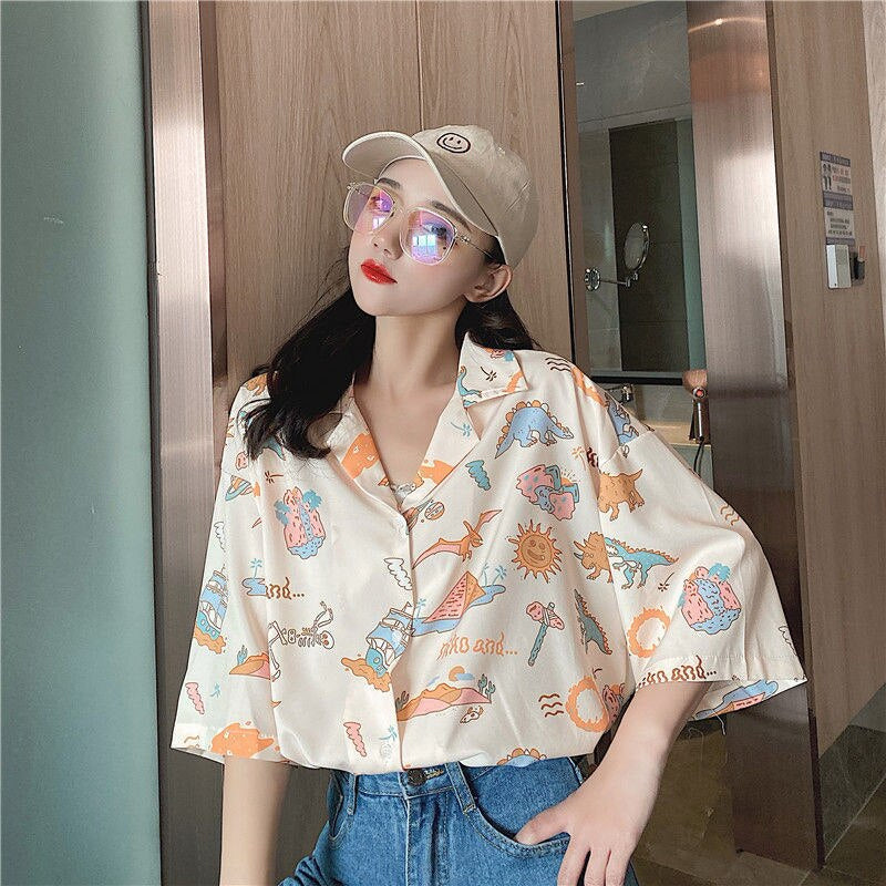 Classic Dinosaurs Printed Loose Shirt – Nada Outfit Land