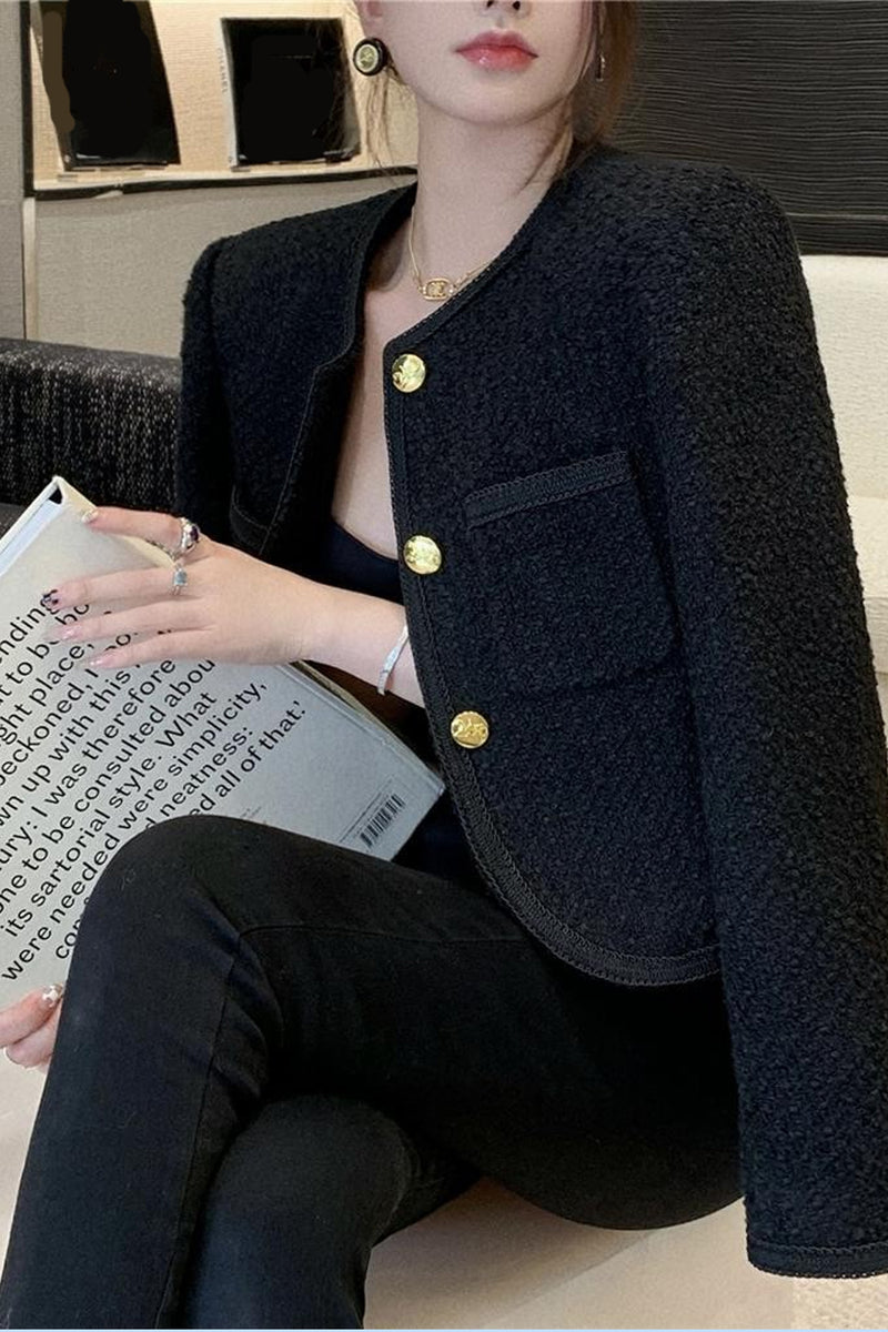 Long Sleeve Stylish Elegant Black Jacket – Nada Outfit Land