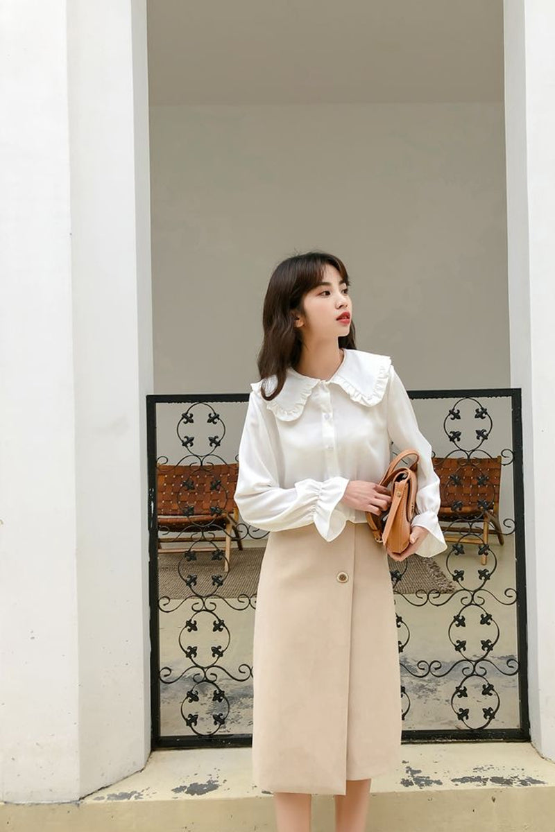 Long Sleeve Sailor Collar Blouse Shirts – Nada Outfit Land