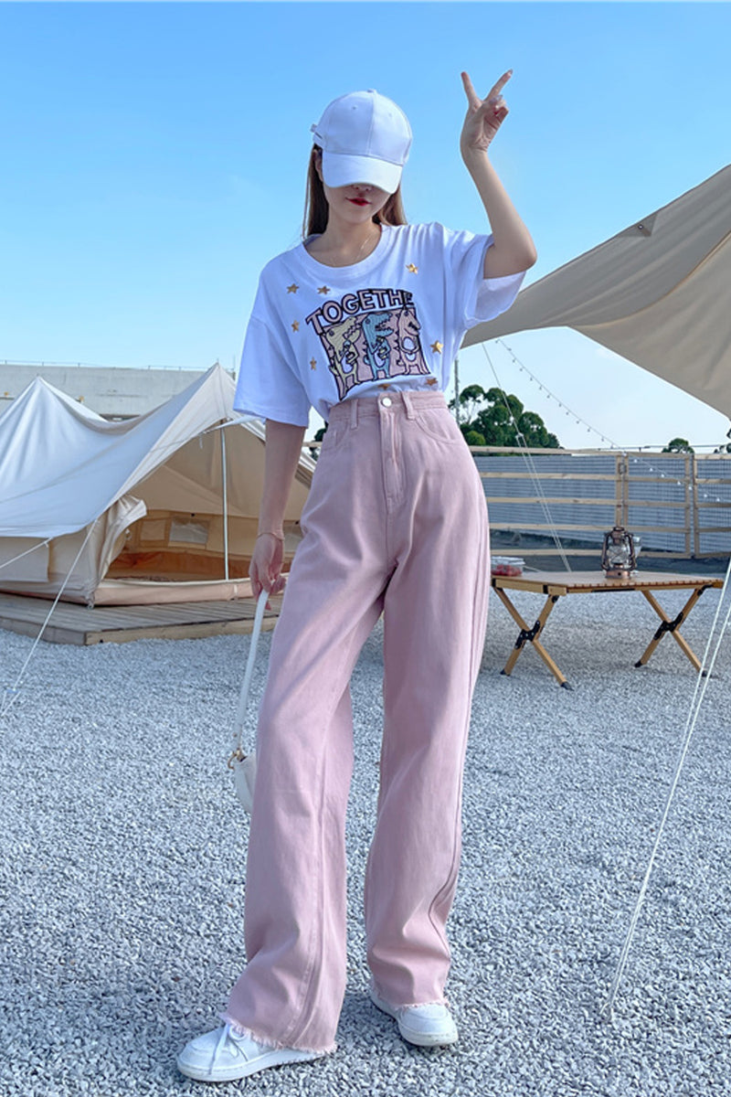 High Waist Loose Light Colors Jeans Pants – Nada Outfit Land