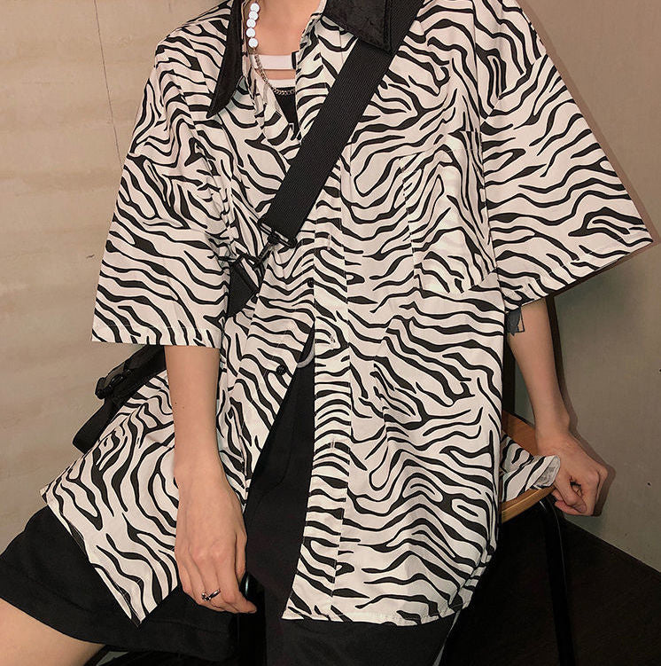 Zebra Art Pattern Loose Blouse Shirt – Nada Outfit Land