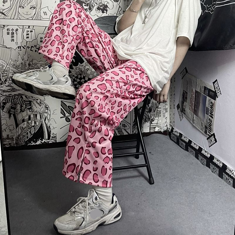 Pink Leopard Printed Wide Leg Loose Pants – Nada Outfit Land