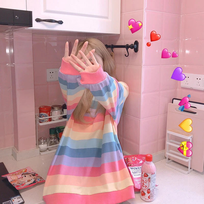 Cute Pastel Rainbow Colors Sweatshirt – Nada Outfit Land
