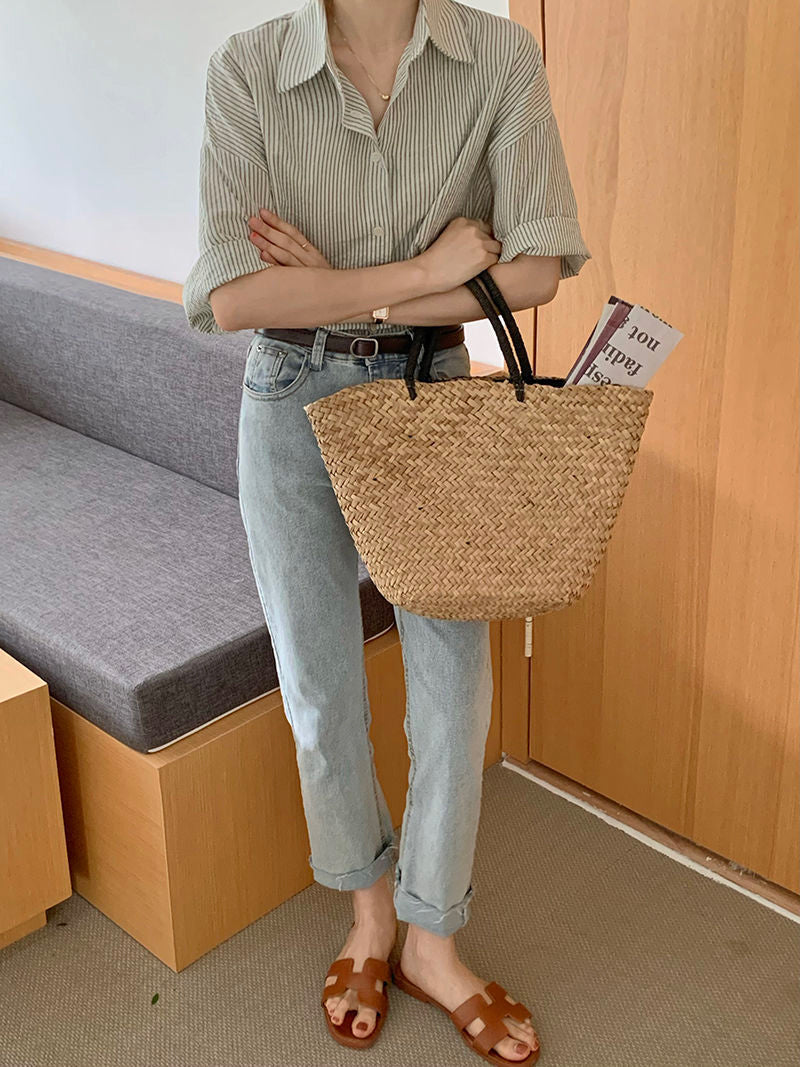 Short Sleeve Elegant Striped Shirts – Nada Outfit Land