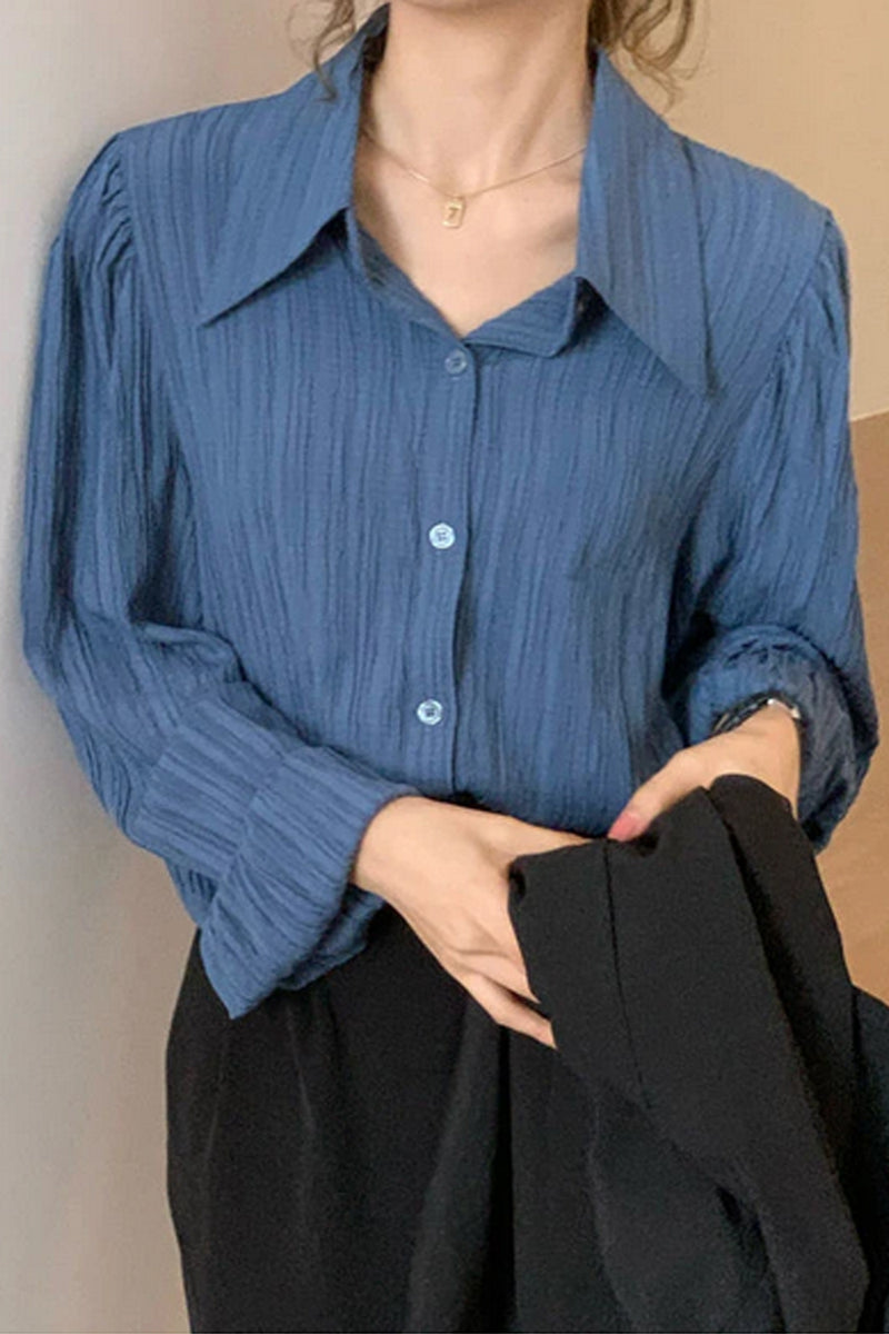Long Sleeve Folds Style Blouse Shirts – Nada Outfit Land
